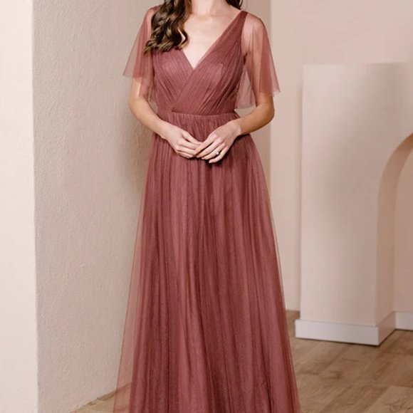 Revelry | Dresses | Revelry Dusty Blue Thea Tulle Bridesmaid Dress ...